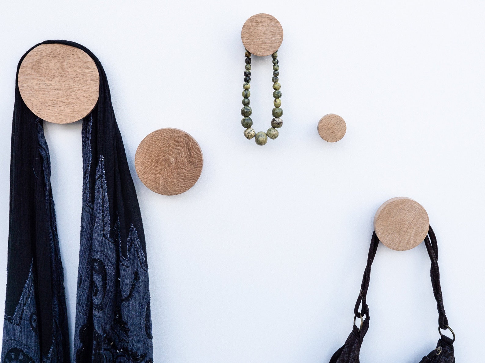 Round Wooden Coat Hooks by TOMAZIN Wood Hook Modern Coat | Etsy