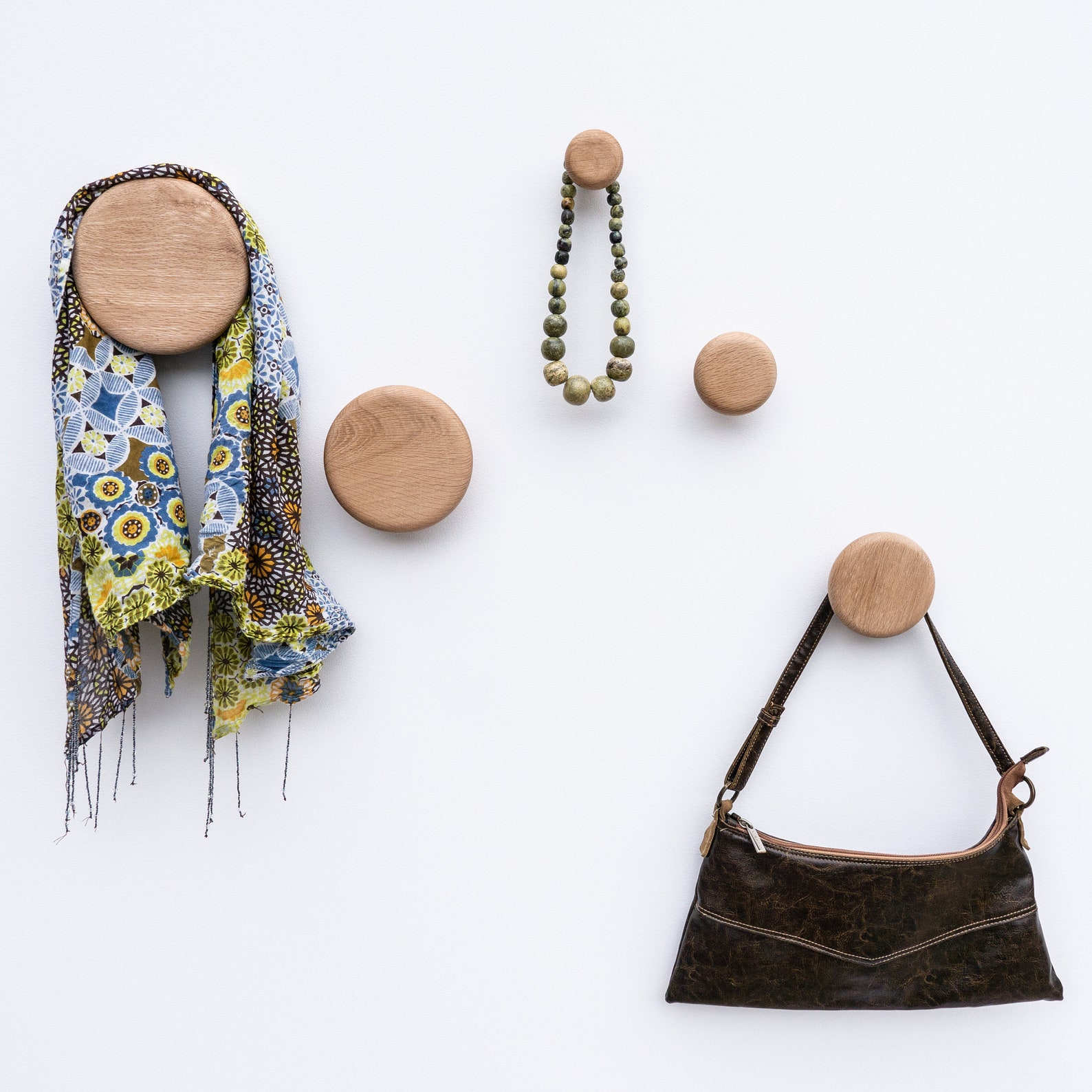 Round Wooden Coat Hook by TOMAZIN Modern Coat Hanger, Round Wooden Wall ...