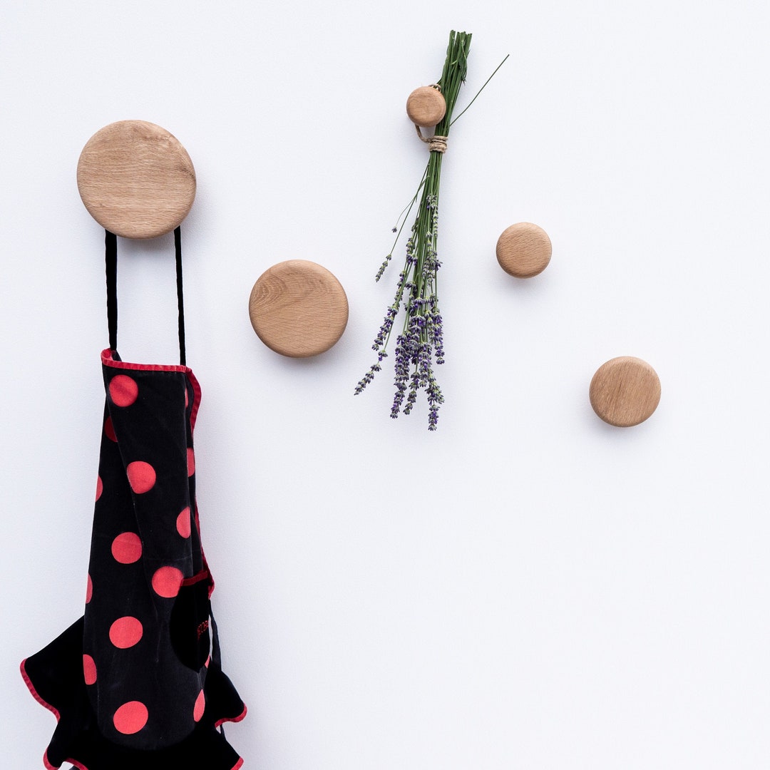 Round Wooden Coat Hook by TOMAZIN | Modern Coat Hanger, Round Wooden ...