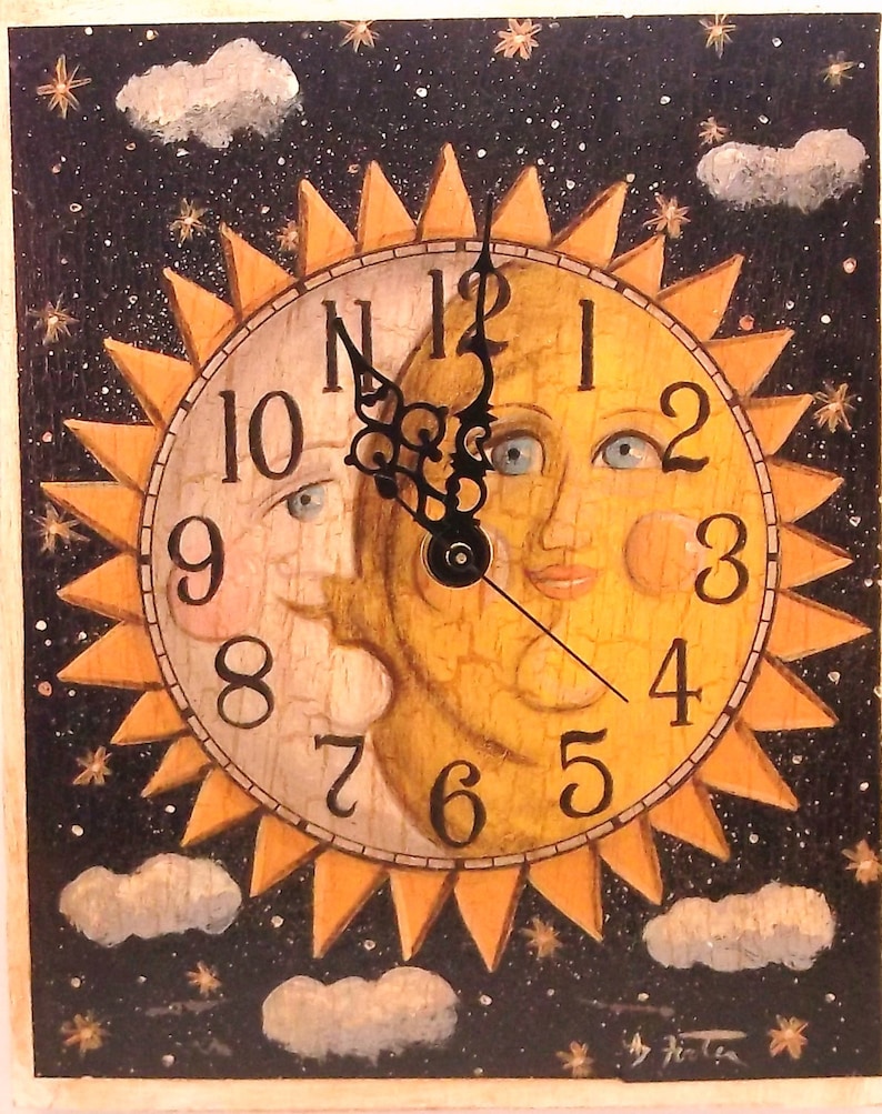 Sun and Moon Clock - Etsy