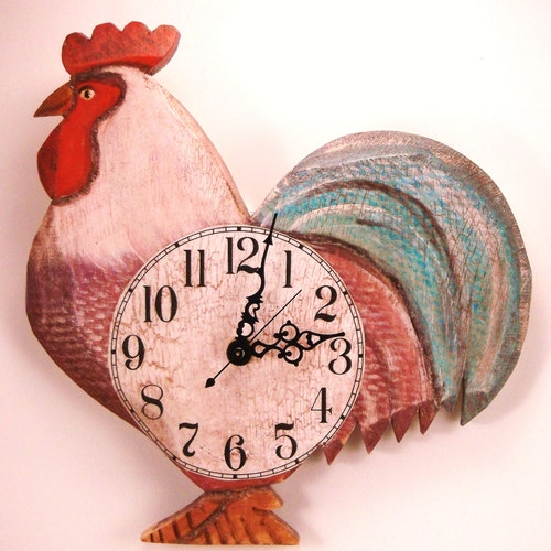 Personalized Rooster Clock Chicken and Rooster Clock - Etsy