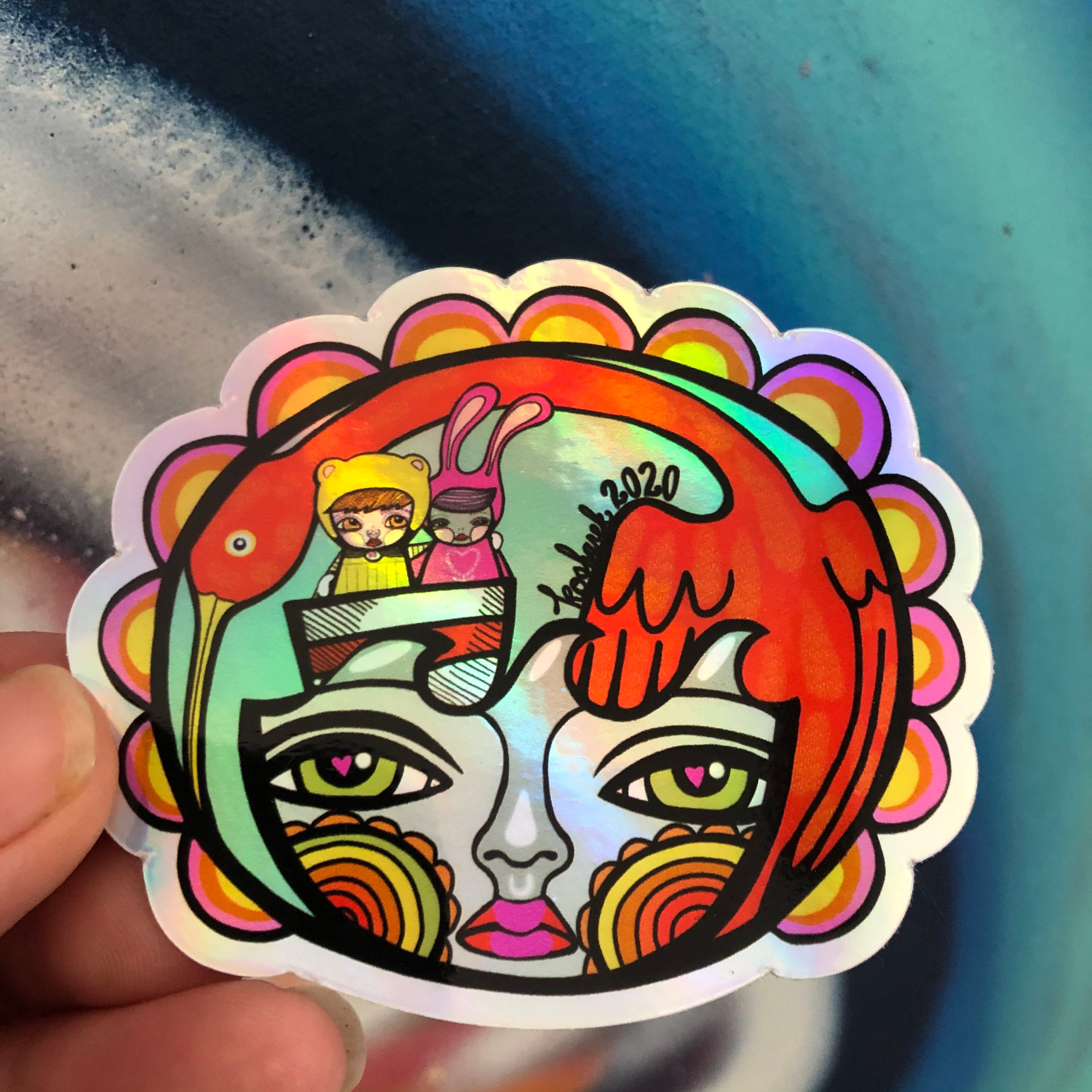 Slap Vinyl sticker Kosharek art sticker Street art laptop | Etsy