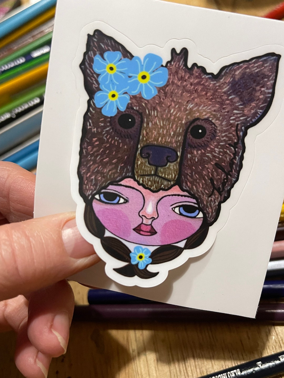 3 Vinyl Sticker by Kosharek Art Bear Spirit Animal Forget - Etsy