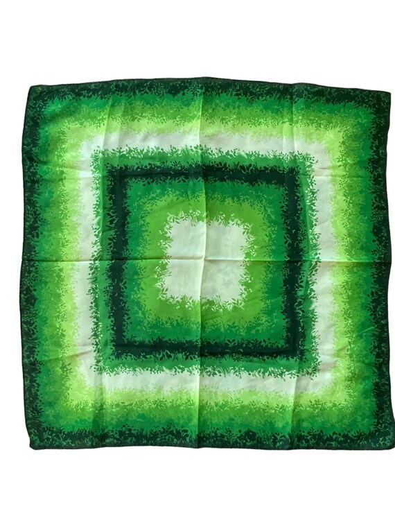 Japanese green tree themed Vintage scarf, Japanese sc… - Gem