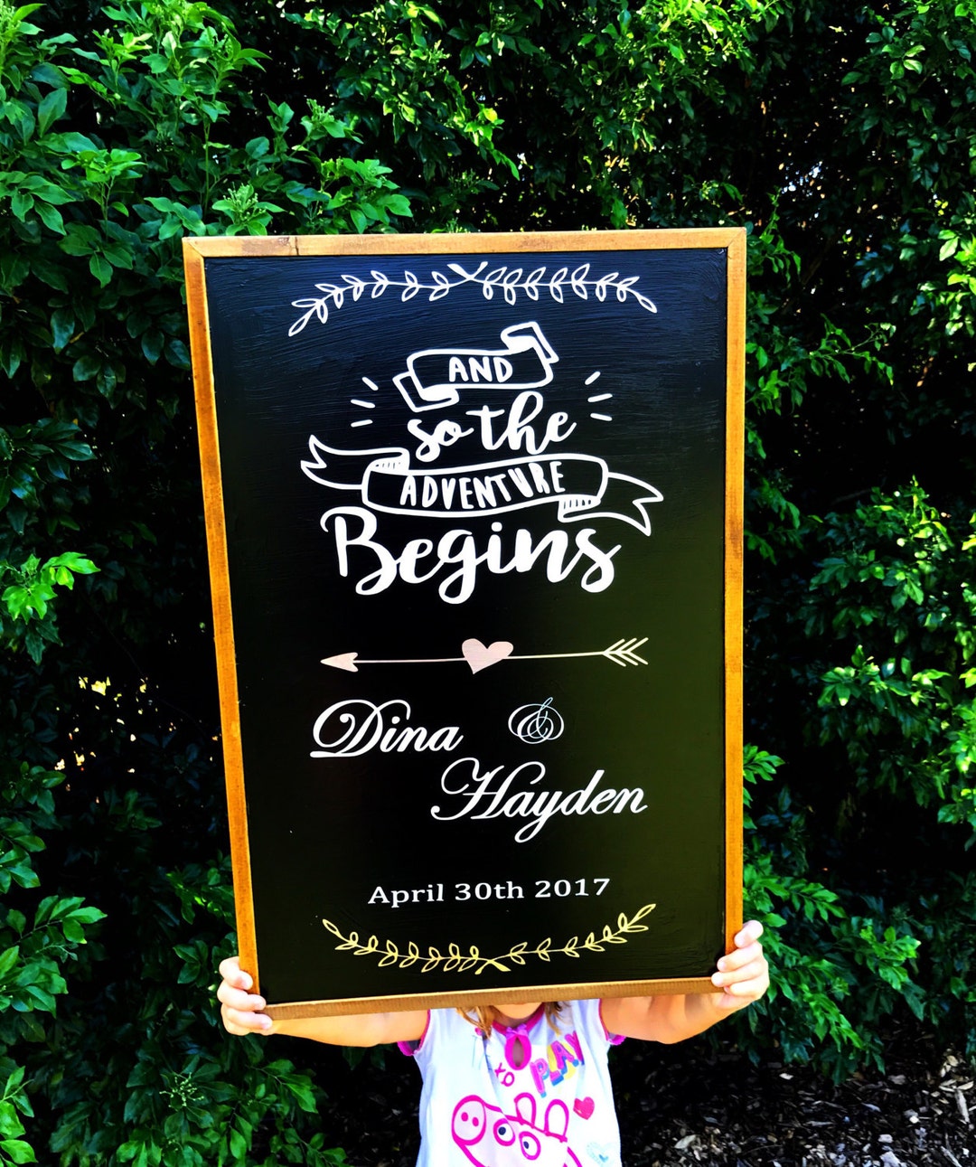 Chalkboard Wedding Sign Personalised Custom Made, Adventure Begins ...