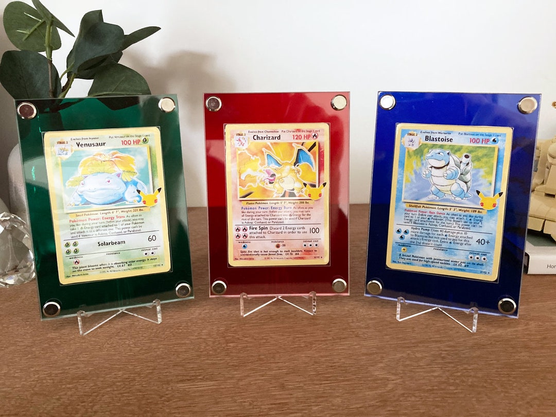 Transparent Colored Acrylic Display Frame and Stand for Trading Cards ...