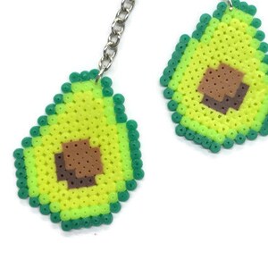 Avocado on a Chain Earrings - Mini Perler Beads, Mini Hama Beads, Fuse ...