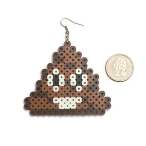 Poop Emoji Earrings Perler Beads, Hama Beads, Fuse Beads, Pixel ...