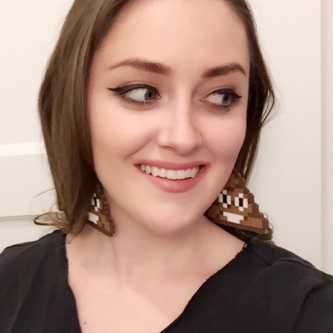 Poop Emoji Earrings Perler Beads, Hama Beads, Fuse Beads, Pixel ...