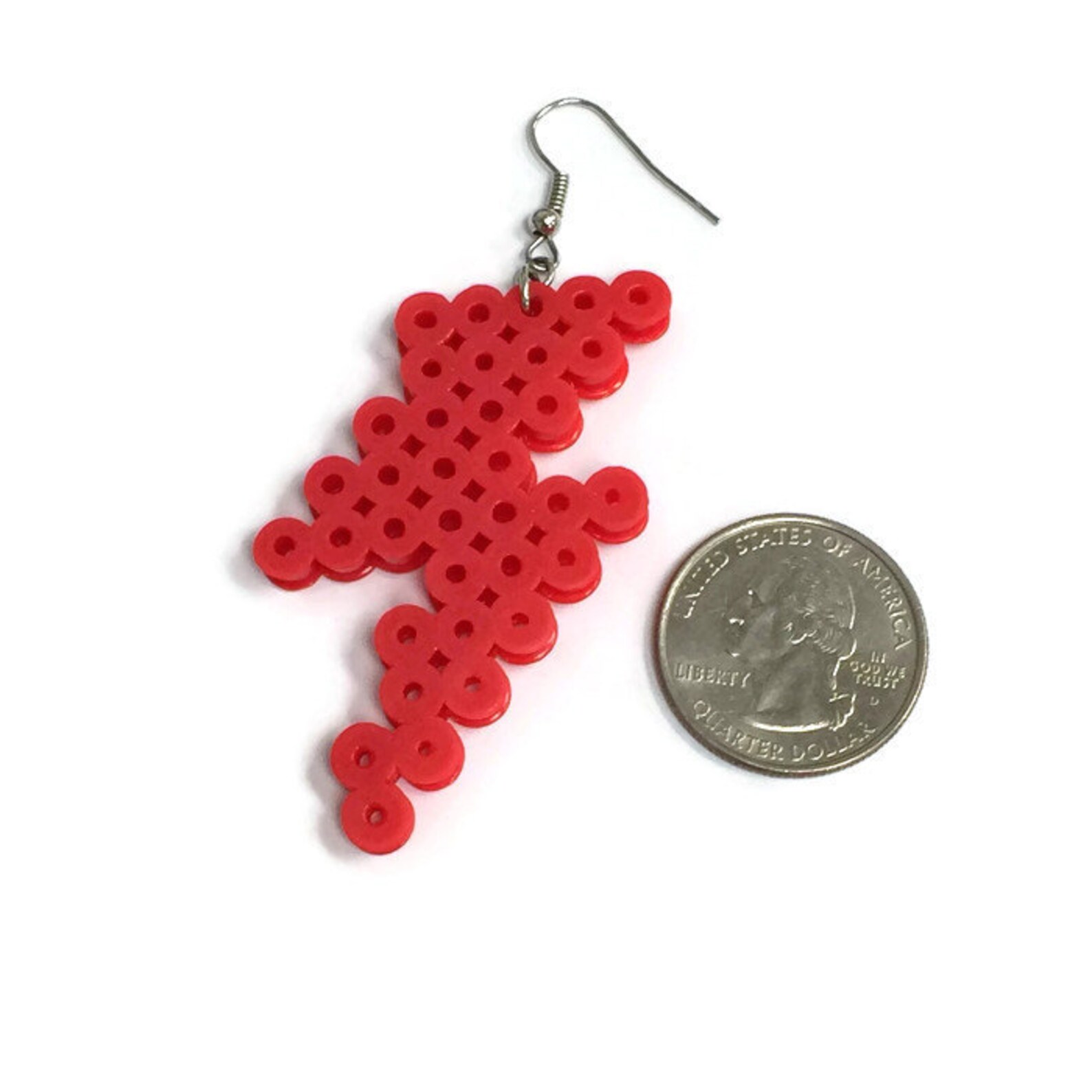 Lightning Bolt Pixel Earrings - Perler Beads, Hama Beads, Fuse Beads ...
