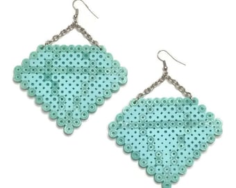 Lightning Bolt Pixel Earrings - Perler Beads, Hama Beads, Fuse Beads ...