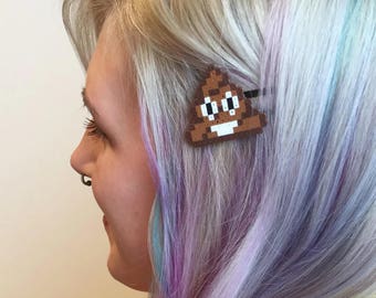 Poop Emoji Barrettes Mini Perler Beads Mini Hama Beads - Etsy Norway