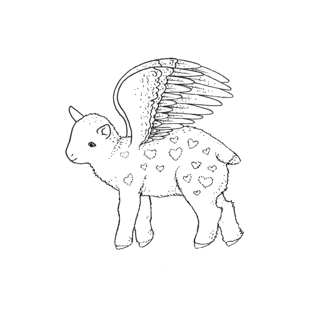 Winged Dearling - Art Prints - Various Sizes - Fairycore Fantasy Cute ...