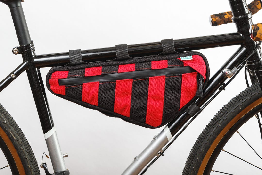 SALE: Stripe Traverse Bicycle Frame Bag | Quarter Frame Bag | Wedge ...