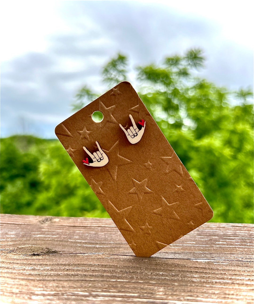 ASL Sign Language I Love Heart You Earrings - Etsy