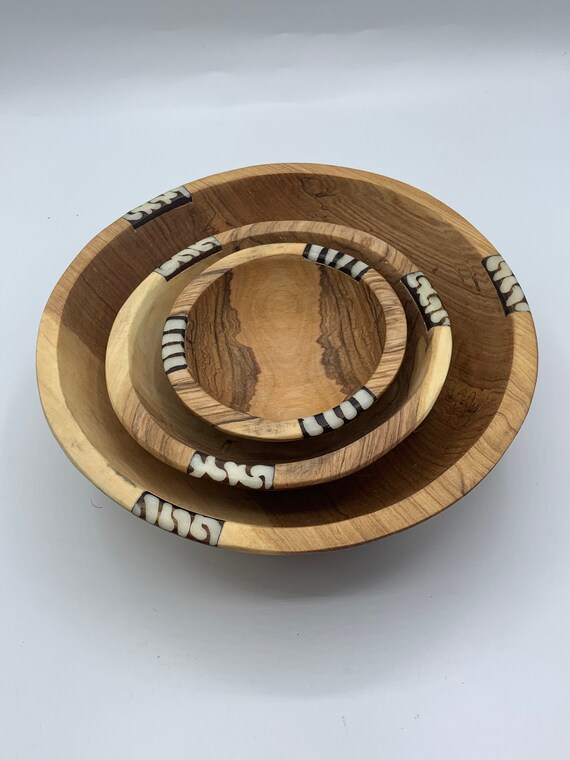 Set of 3 Wooden Bowls | Etsy