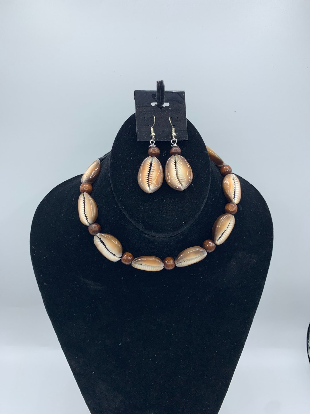 Brown Cowrie Shell Choker Set - Etsy