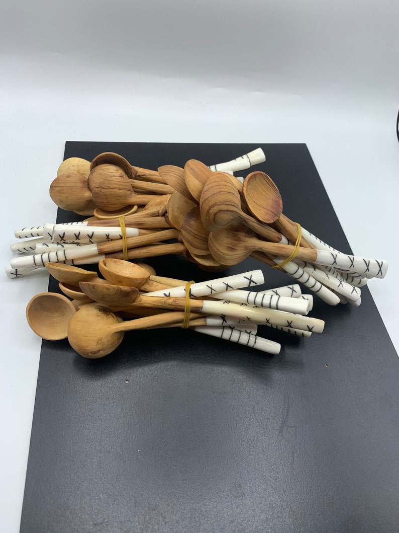 Wooden Tea Spoons With Bone Handle | Etsy