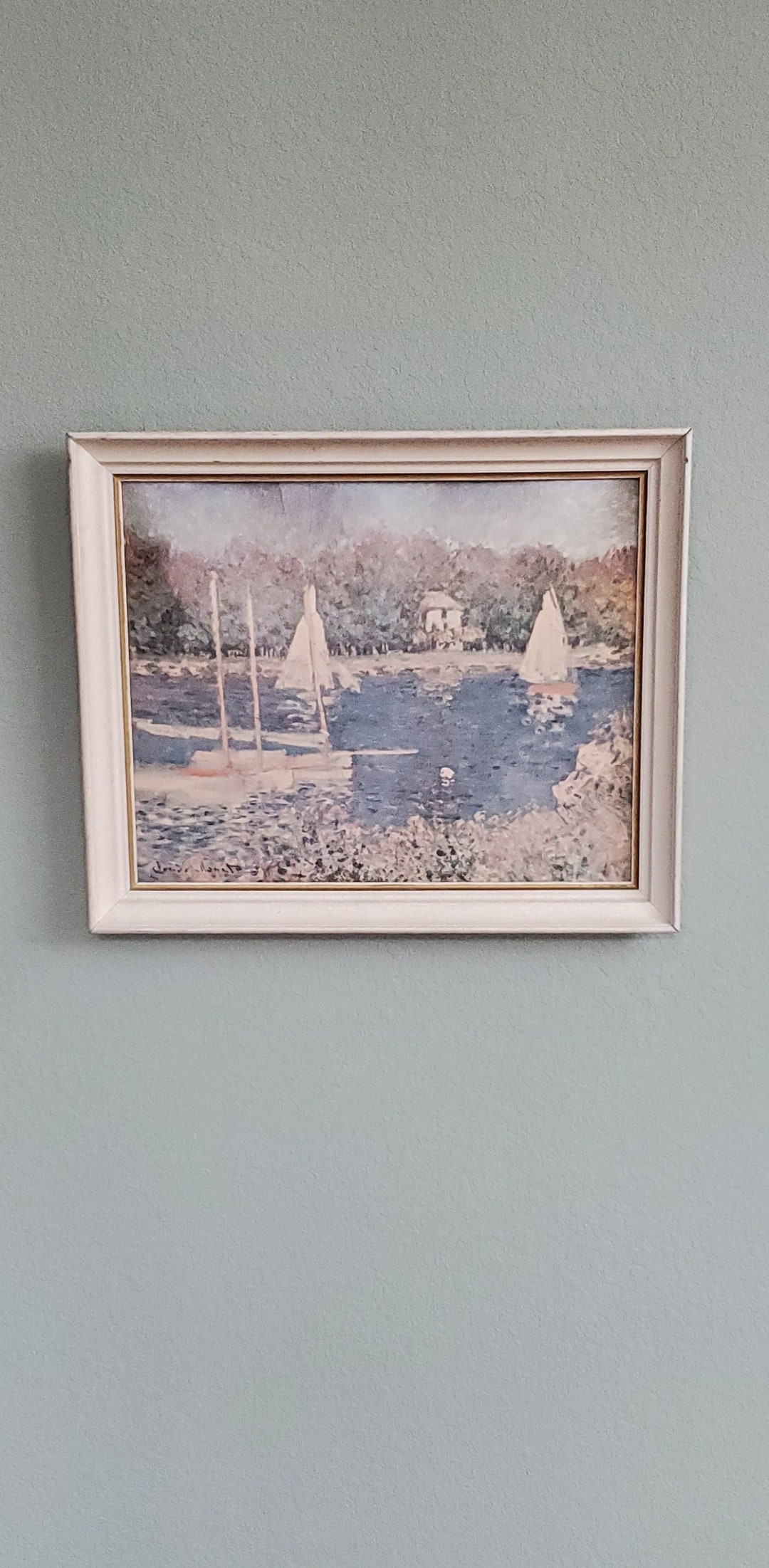 Vintage Claude Monet Painting Print Framed Impressionist Art Print ...