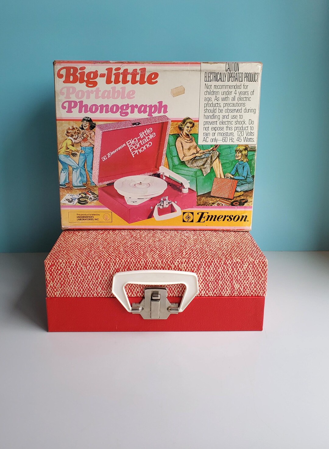 Vintage 70's Big-little Portable Phonograph by Emerson NEW OS With Box ...