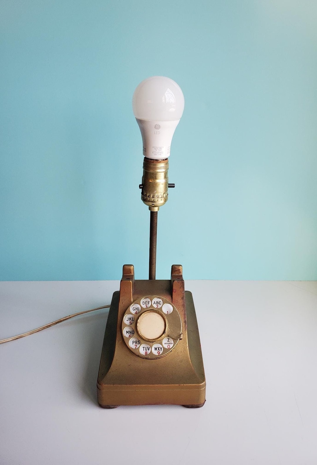 Vintage Rotary Phone Lamp Repurposed Art Deco Rotary Phone Base Painted ...