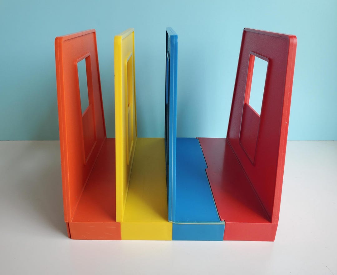 Vintage 80's Desk File Storage by Rogers 4 Different Colors Orange ...