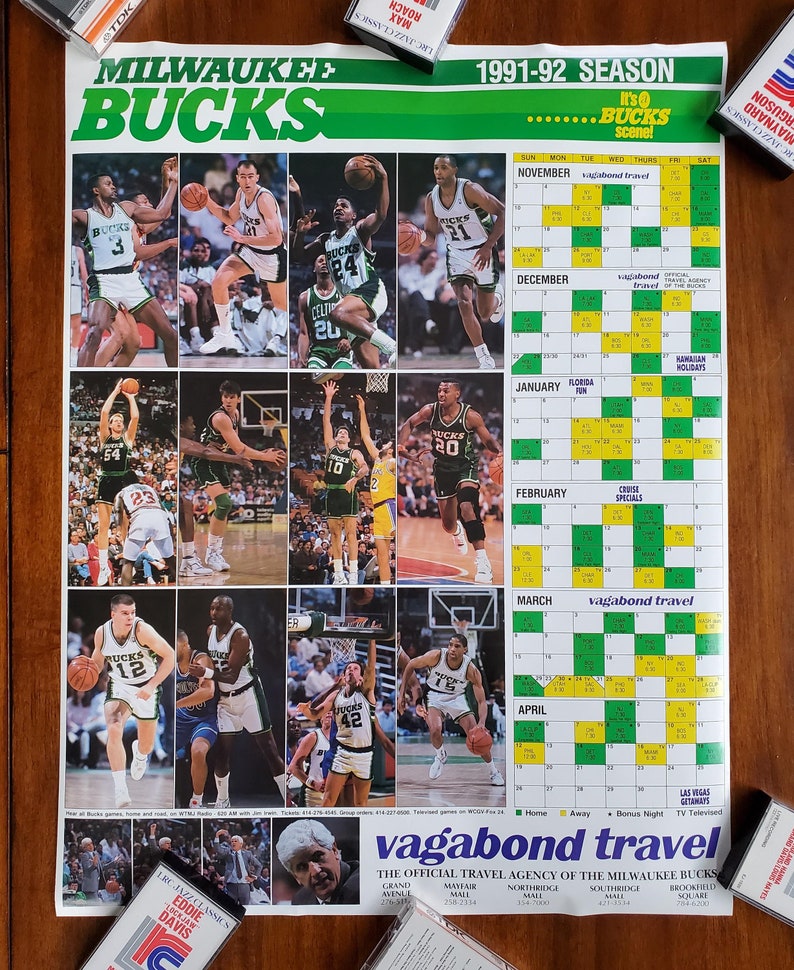 Vintage Milwaukee Bucks Posters PICK 1: 80's, 90's, Nice Moves, Moses ...