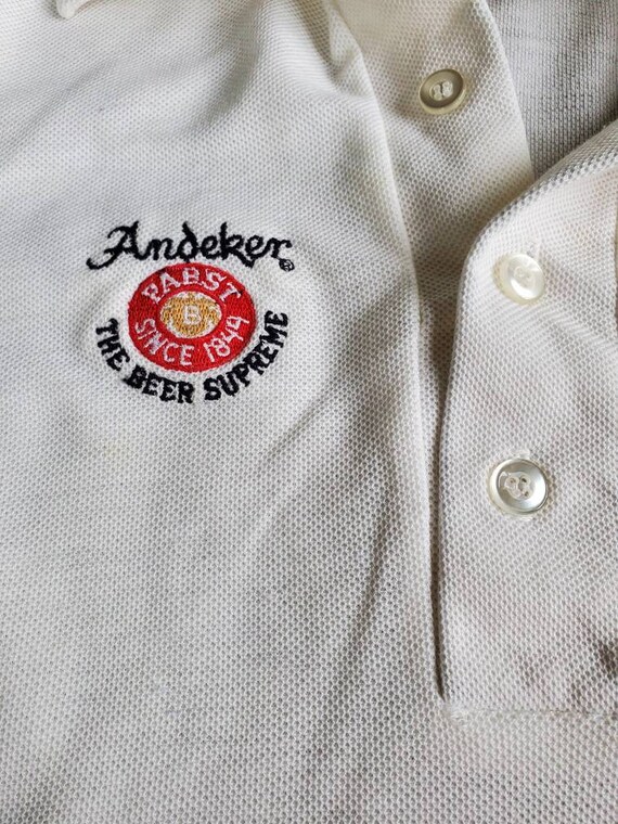80's Andeker Pabst Blue Ribbon Beer Summer Polo Shirt… - Gem