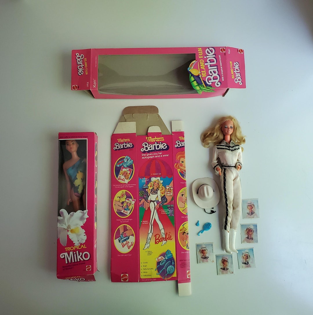 Vintage 80's Barbie Doll Lot With Boxes READ 2 Dolls western Barbie No ...