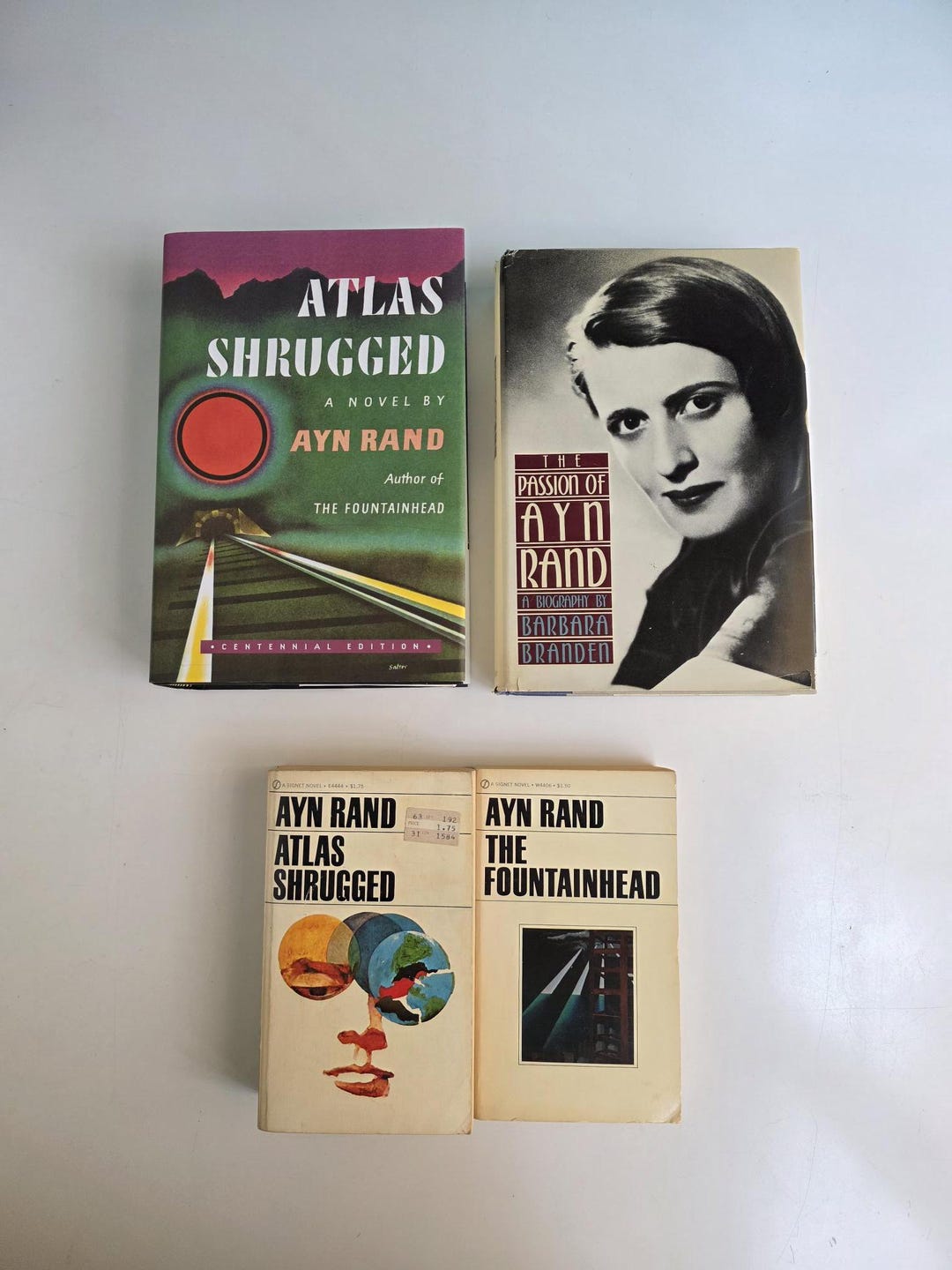 Vintage Atlas Shrugged Ayn Rand Books Pick 1: 2005 Centennial Edition ...