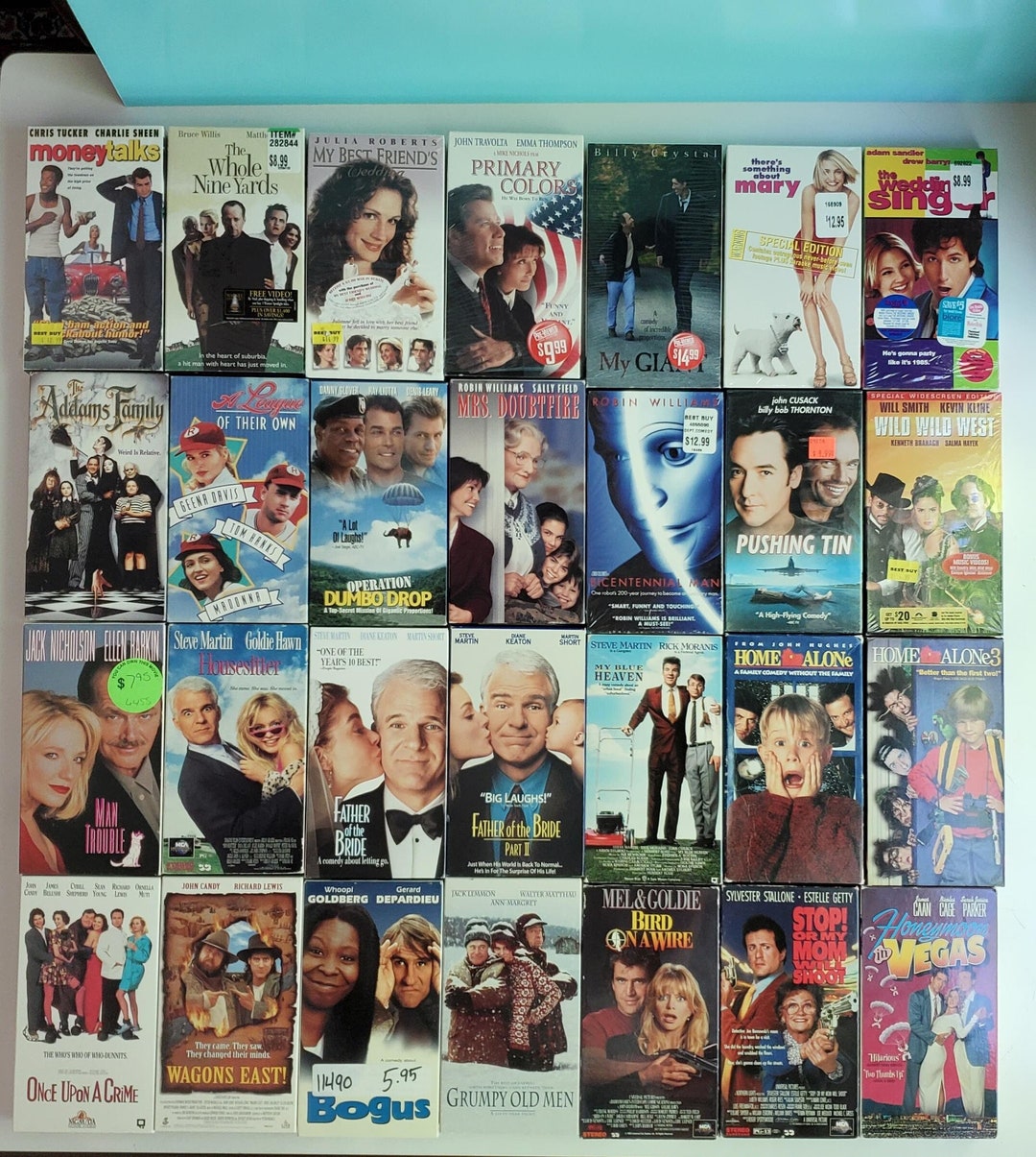 90's VHS Collection of 28 Comedy Movies: Home Alone, the Addams Family ...