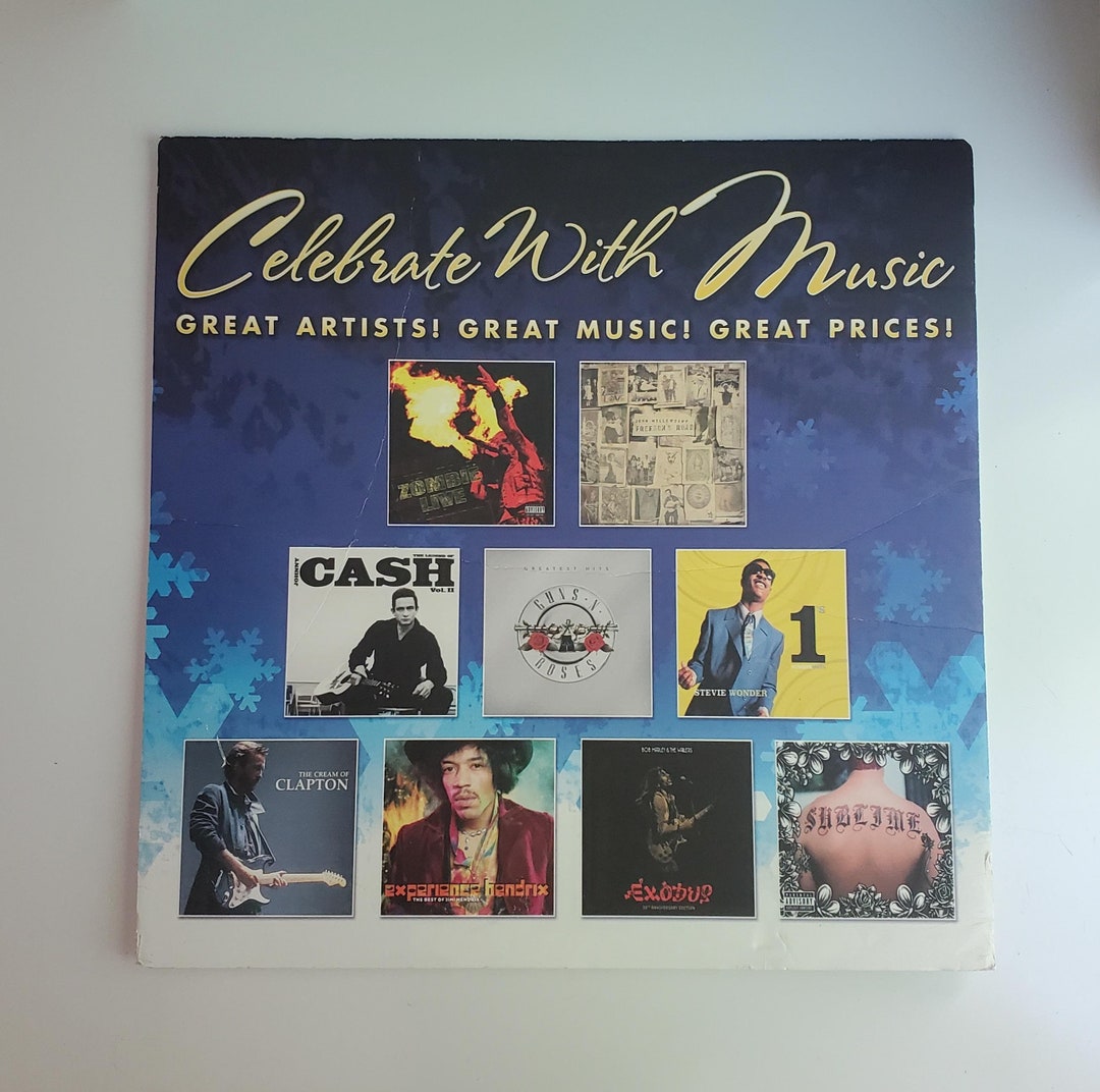 Vintage 90's Record Store Promo Album Display Poster Board Feat. Jimi ...