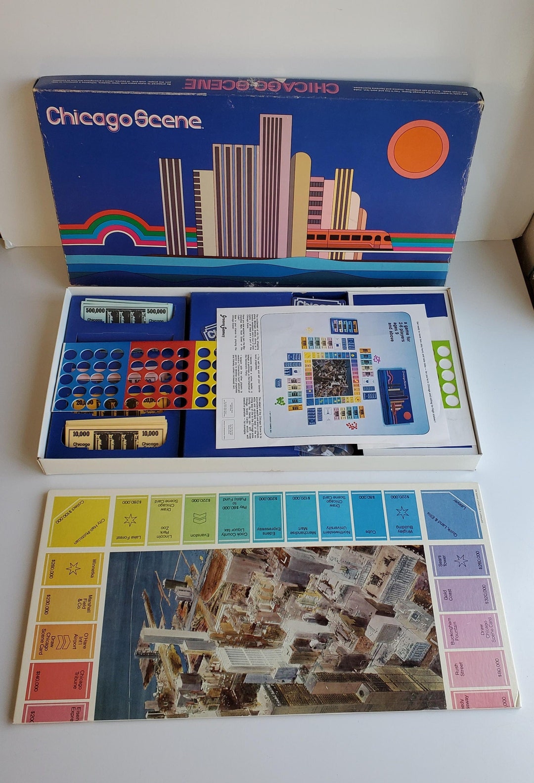 Vintage Chicago Scene Board Game 1977 Groovy Games Monopoly for Chicago ...