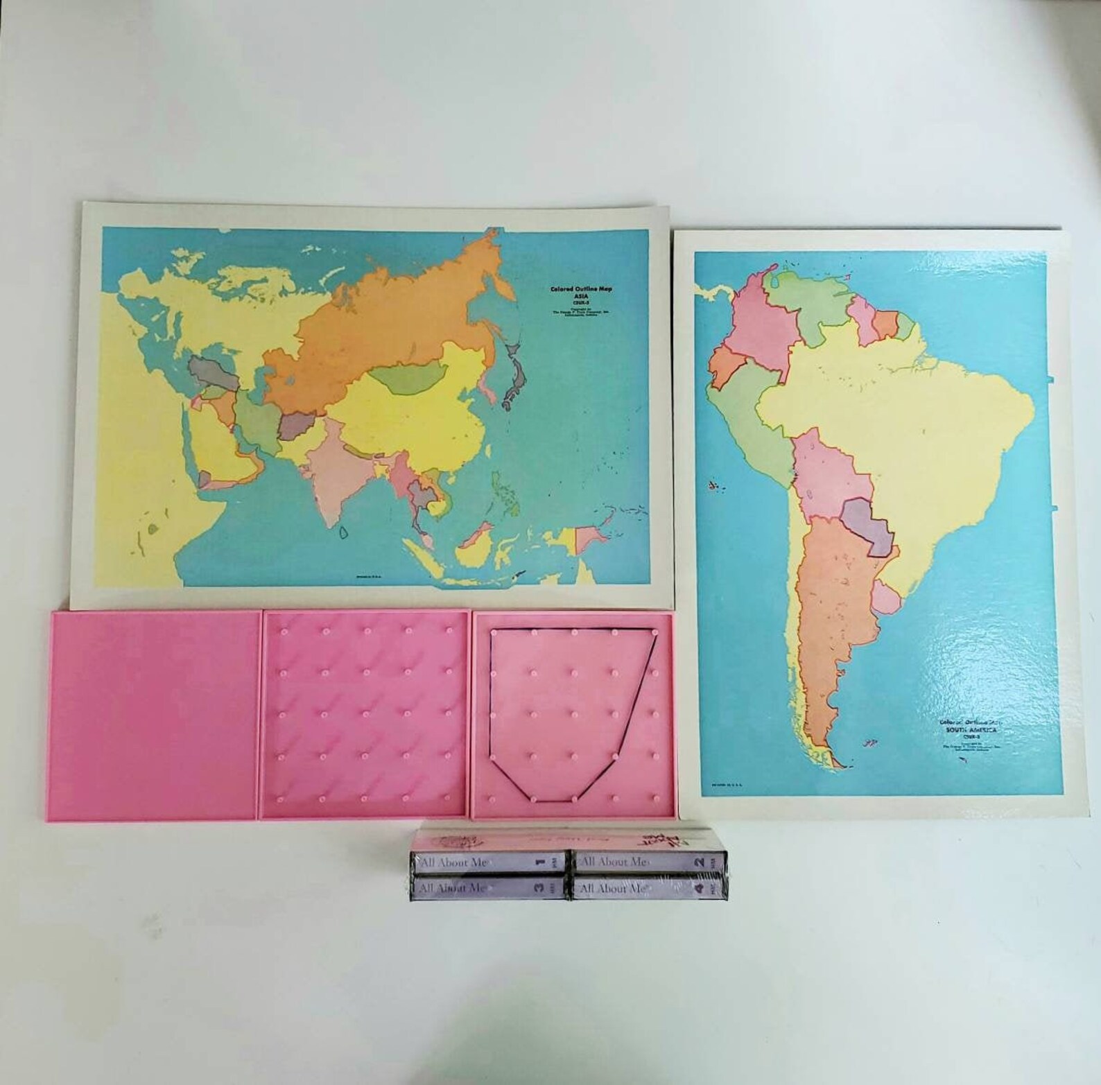 Vintage Dry Erase Maps South America Map or Dry Erase Asia Map | Etsy