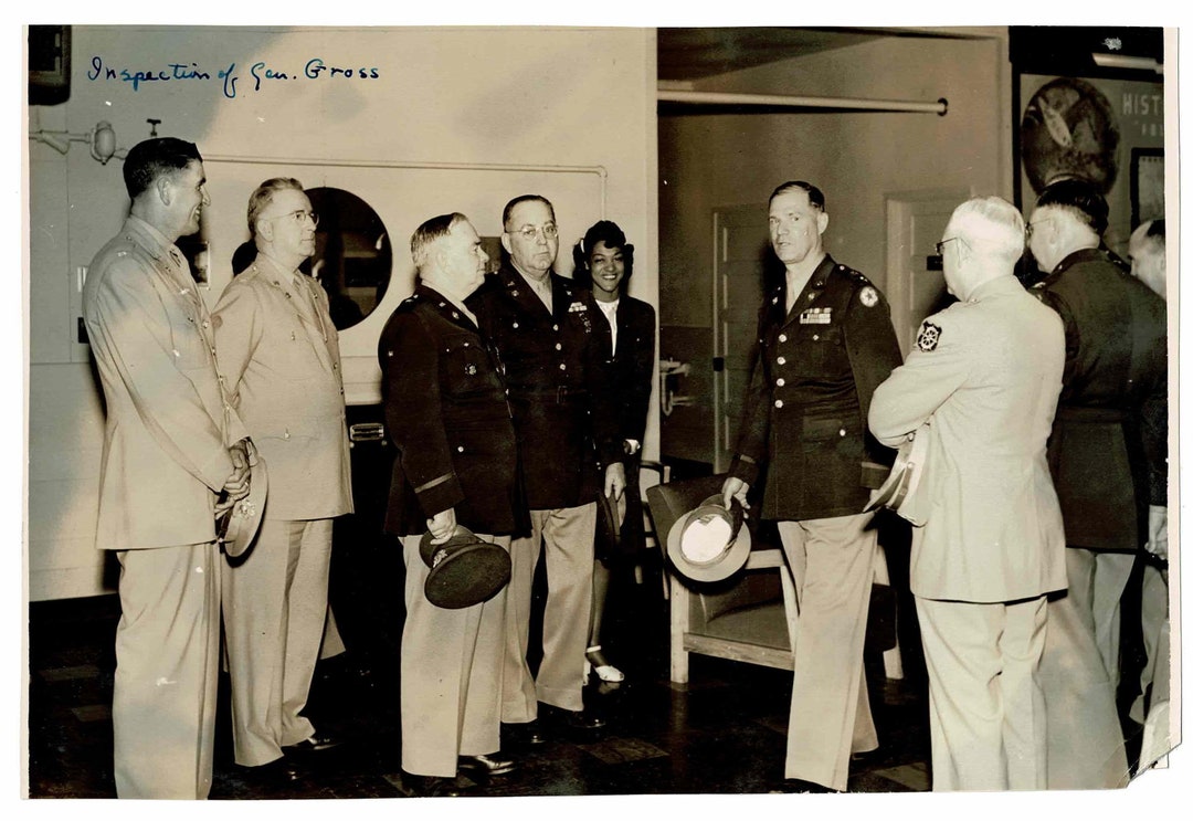 Vintage Photo 1945 General Gross Conducting Inspection of Camp George ...