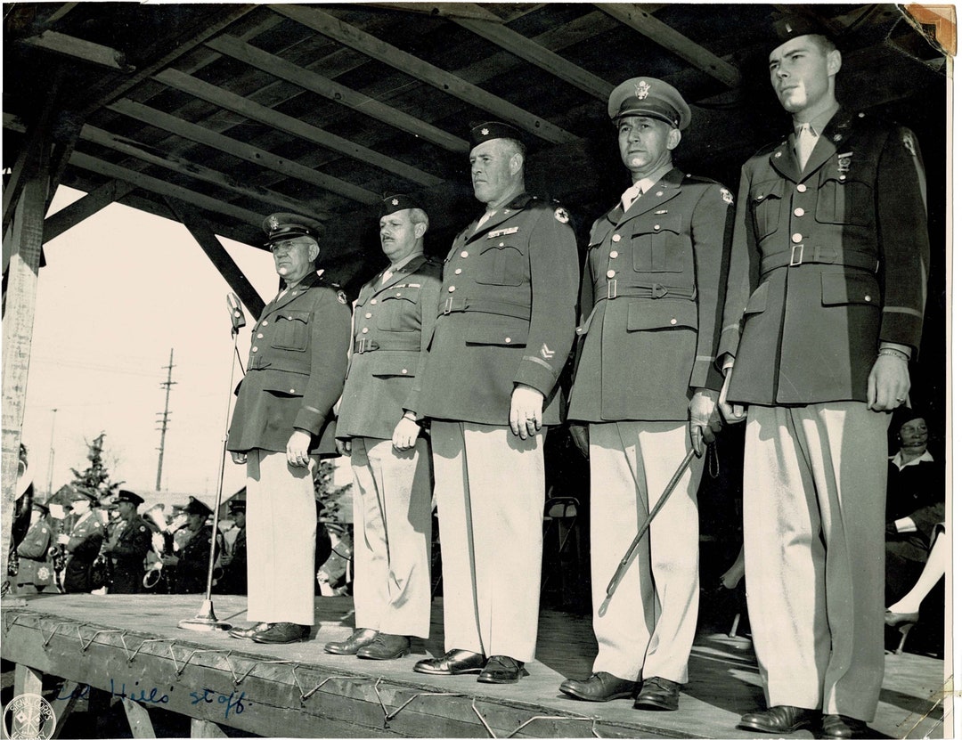 Camp George Jordan 1943 Retirement Vintage Photo Officers on Outdoor ...