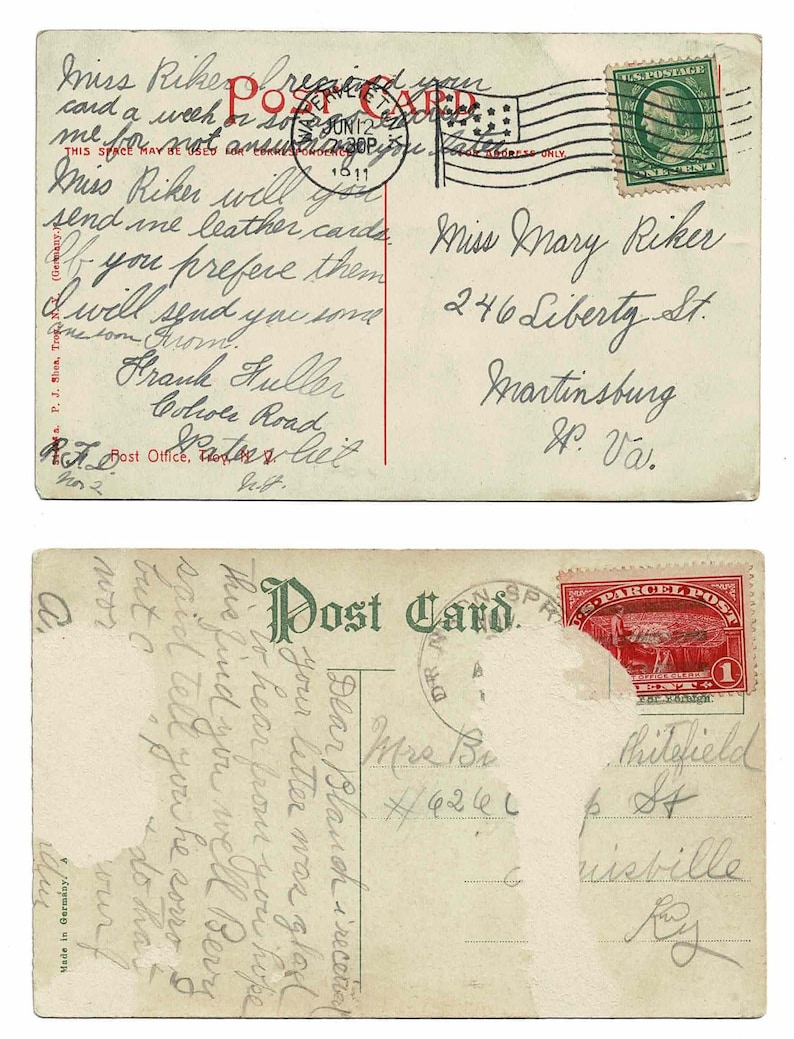 2 Vintage Antique Troy, NY Postcards Troy Post Office & Main Street - Etsy