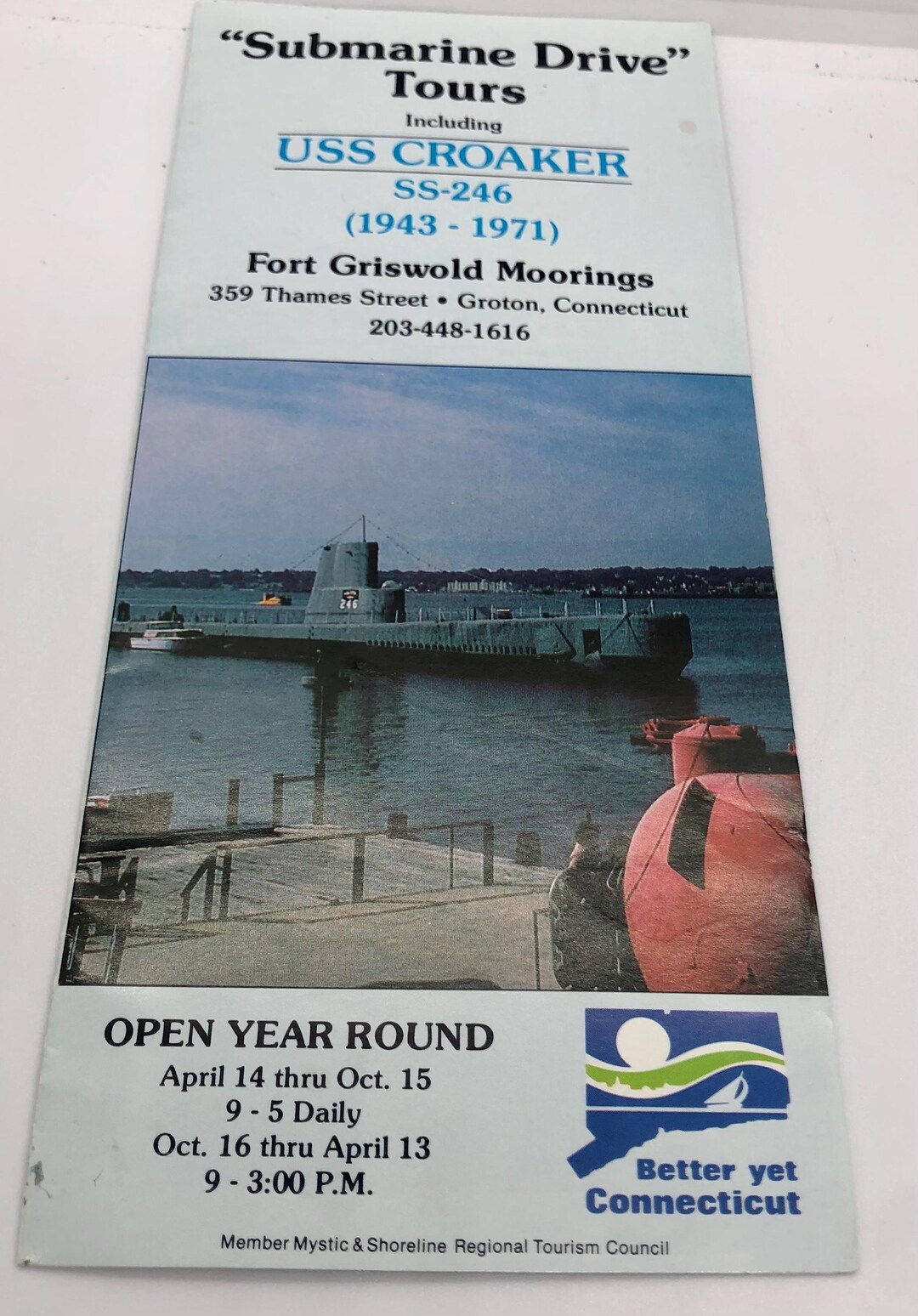 Pamphlet Submarine Dr Tours Re Vintage Subsuss Croaker SS-246 Flasher ...