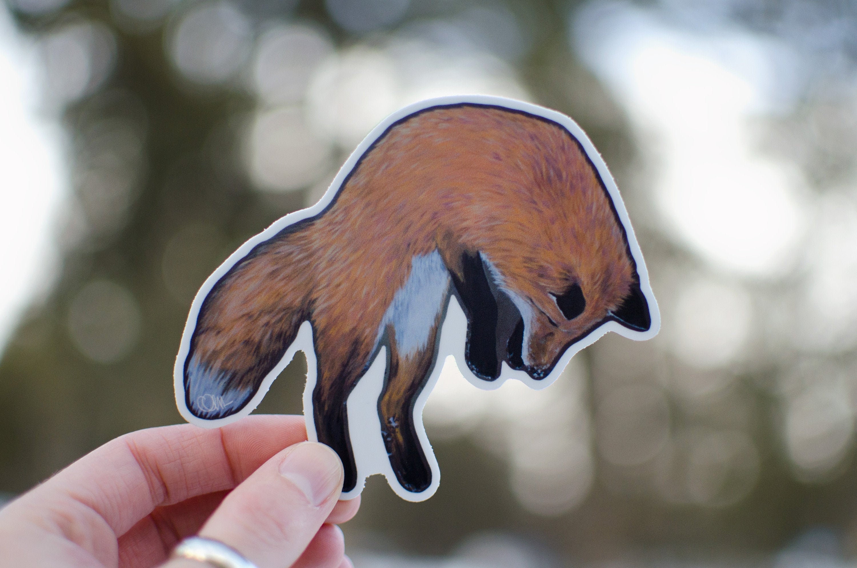 4" Decal Sticker - Jumping Fox - Etsy