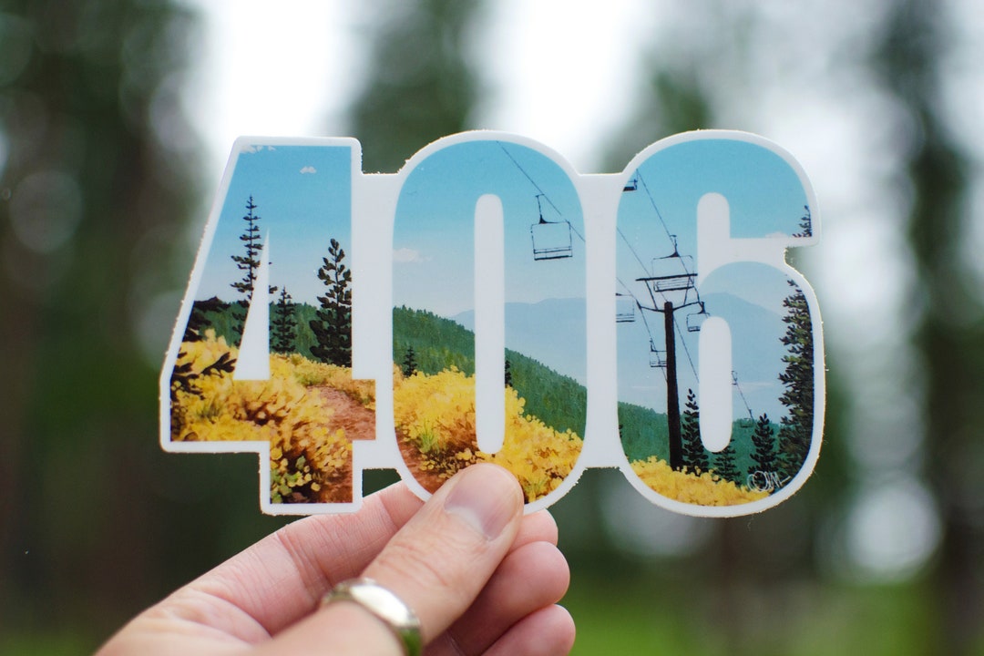 5" Decal Sticker - 406 Whitefish - Etsy