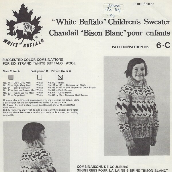 White Buffalo Knitting Pattern - Etsy