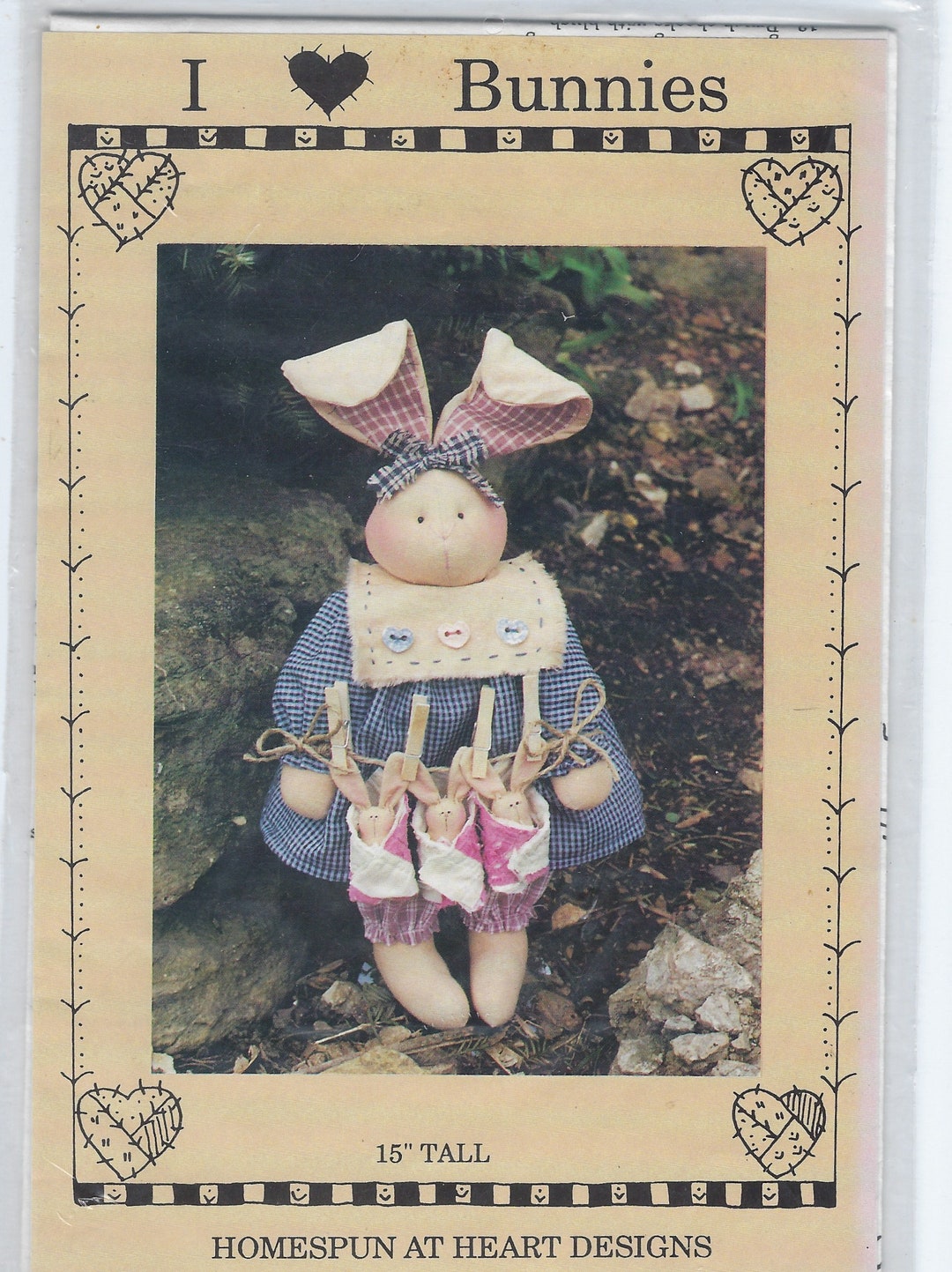 DIY Stuffed Bunny Doll Pattern Mommy & Babies From Homespun at Heart ...