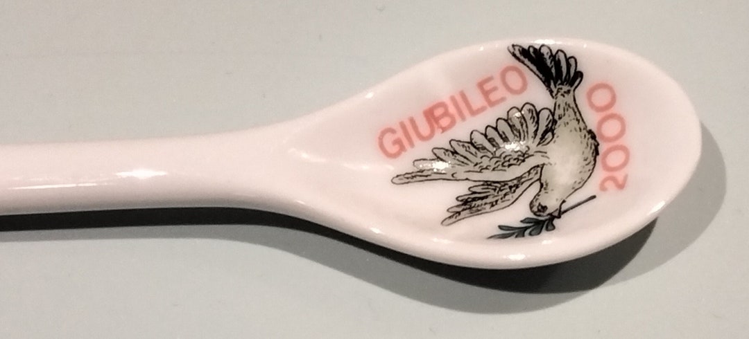 Dove of Peace Ceramic Spoon Gilbileo 2000 Souvenir Prescara Italy ...