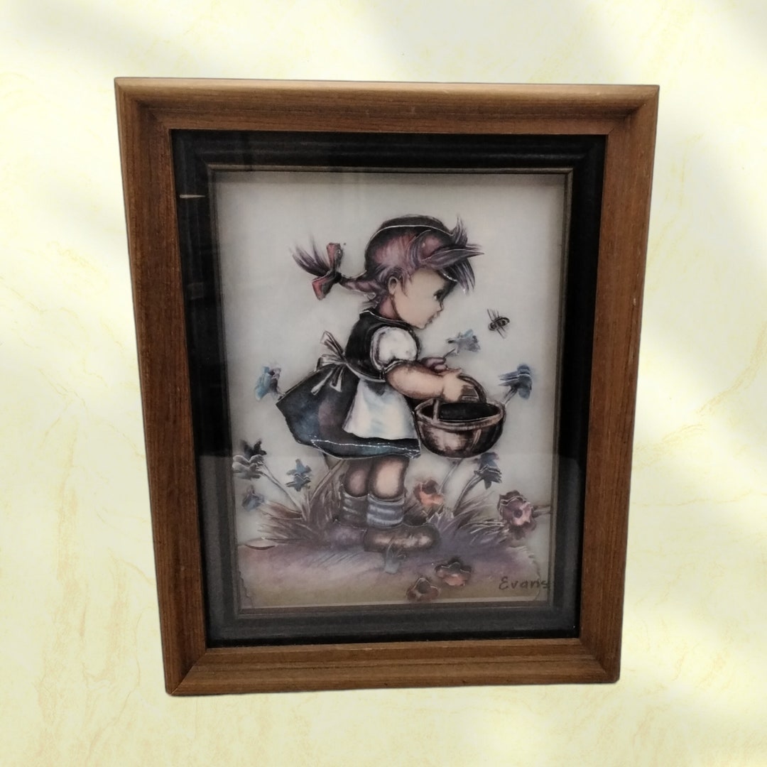 Retro Hummel Paper Tole Art 3D Image of Young Girl Picking - Etsy Canada