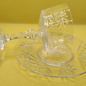 Bohemian Pinwheel Crystal Footed Dessert/parfait Glass and Plate From ...