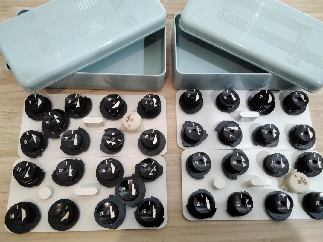 Stitch Pattern Disc Cams for Sewing Machines Lot of 36 in Two Original ...