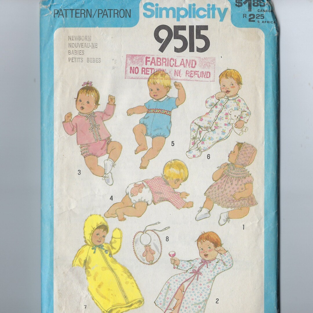 Simplicity Pattern 9515 for Newborn Babies' Layette Uncut 1980 - Etsy