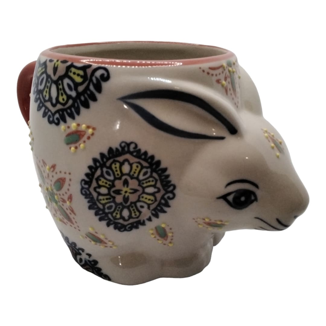 Whimsical Rabbit Face Mug From Yokohama Studio Japan Hand Painted ...