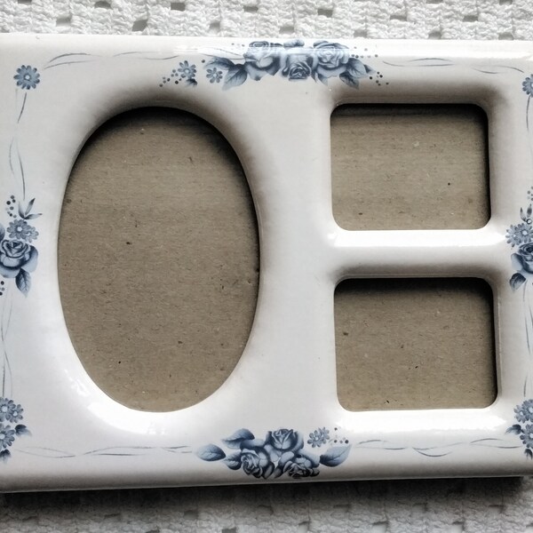 Blue and White Ceramic Picture Frame - Etsy