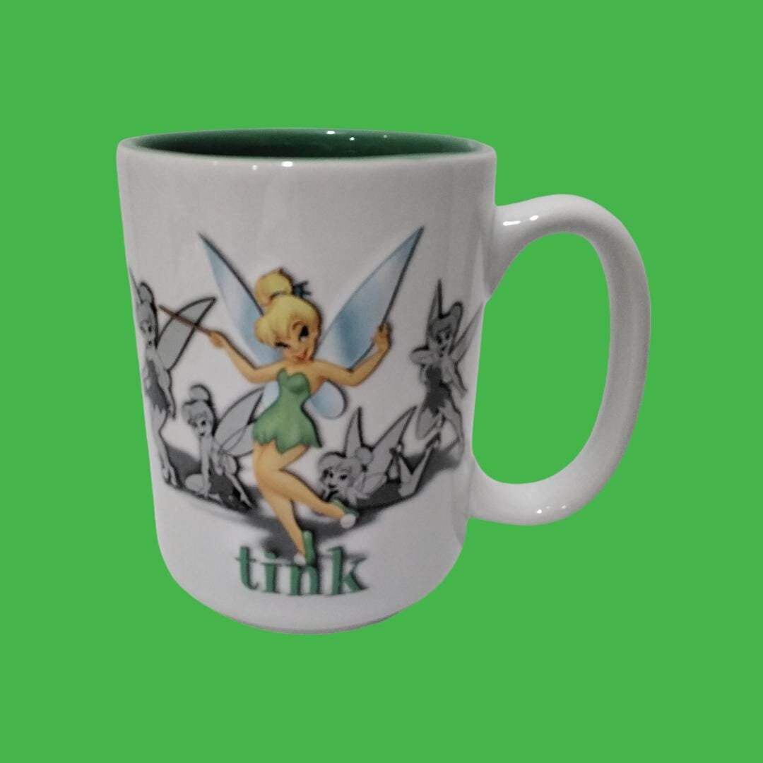 Disney Parks tink Tinkerbell Ceramic Mug Large 4.5 High X 3.5 Top ...
